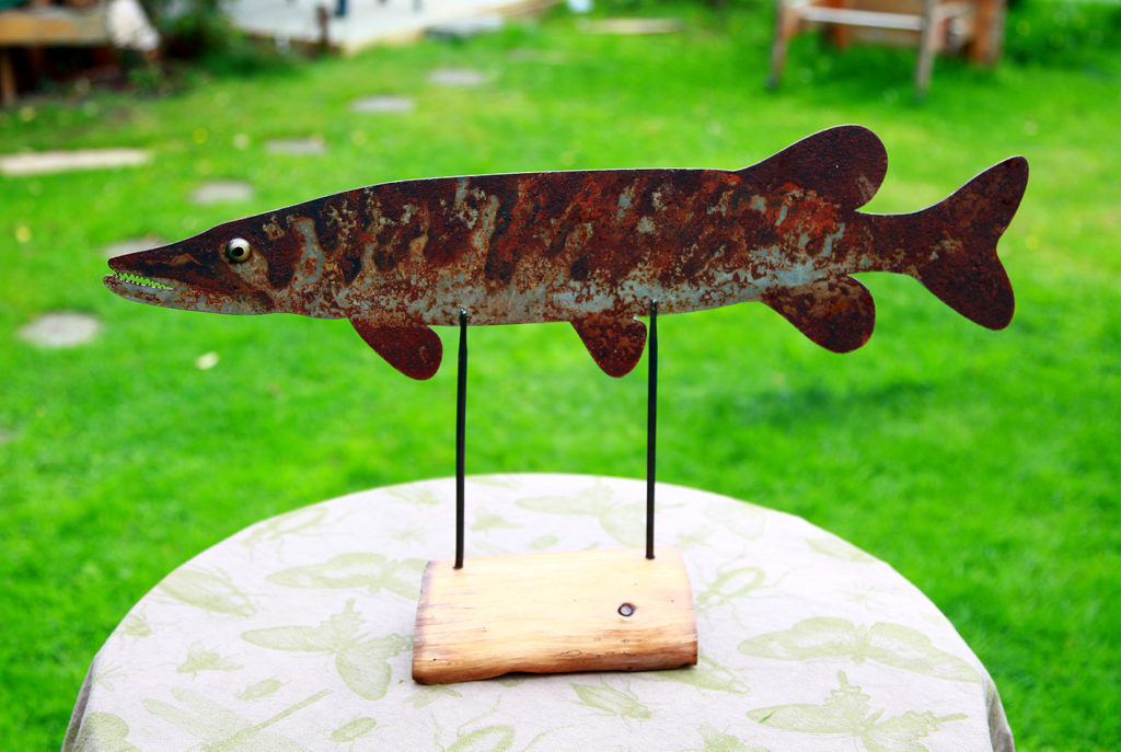 Metal Sculpture (Pike) left facing - Tony Ladd Art